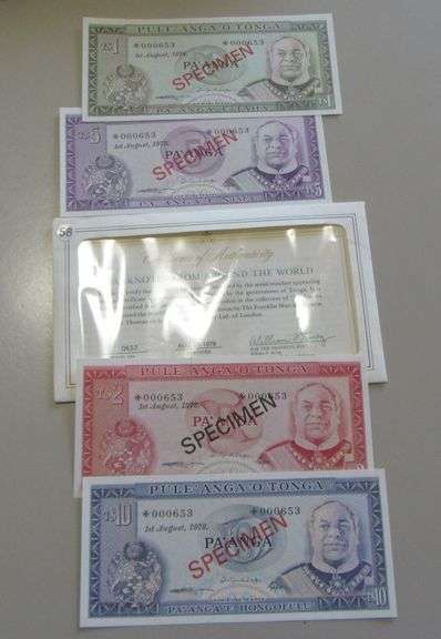 SPECIMEN SET TONGA - Star Coin and Currency, LLC