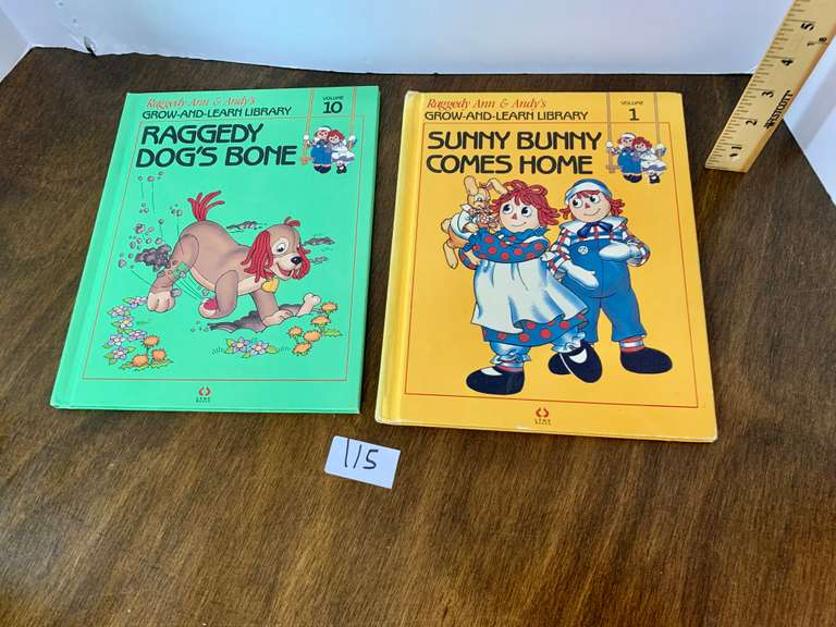 2 piece Raggedy Ann book “sunny bunny comes home” & “raggedy dog’s bone ...