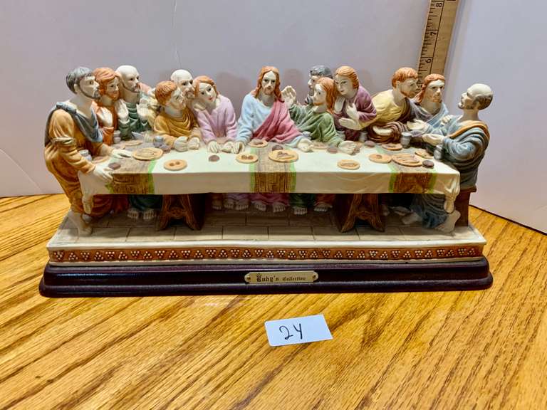 Ruby's Collection Vintage "The Last Supper" Sculpture- Hand Painted ...