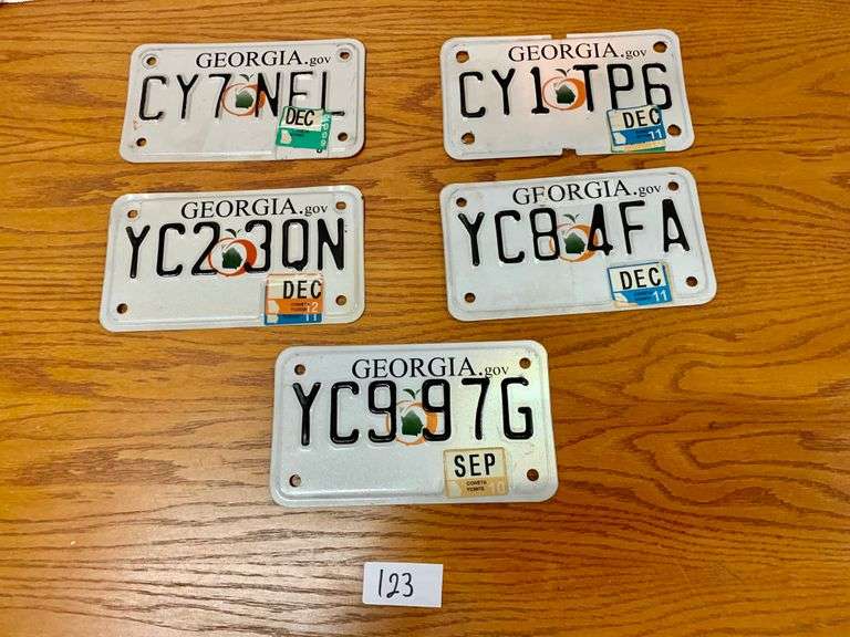 5 Piece Motorcycle License Plates - BHHS GA Properties Auction Group