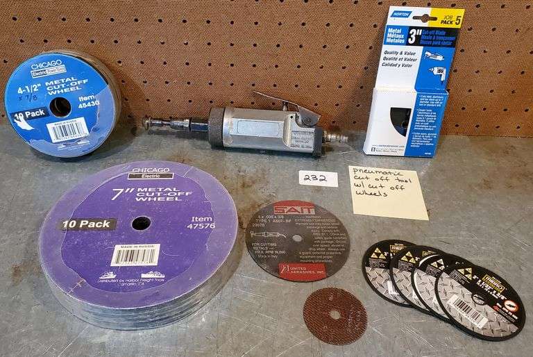 Pneumatic Cut Off Tool with Cut Off Wheels - BHHS GA Properties Auction ...
