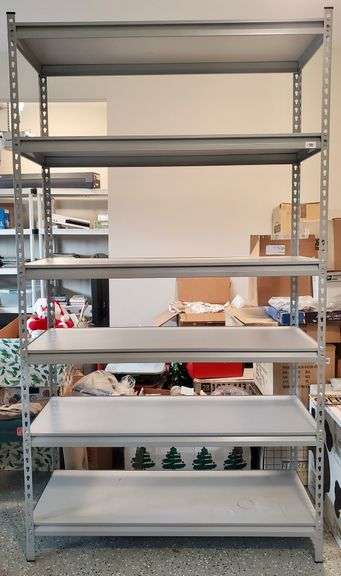 Grey Metal Shelving Unit (Contents Not Included)85.5x48x18 - BHHS GA ...