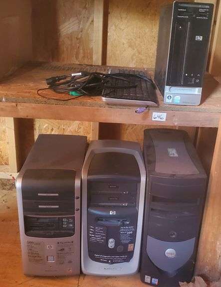 6pc Computer Towers, Keyboard and Mouse - BHHS GA Properties Auction Group