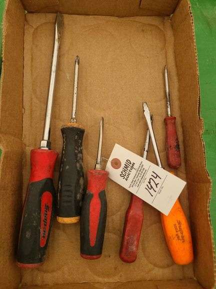 Snap On 6 piece red handle screwdriver set. - Schmid Auction