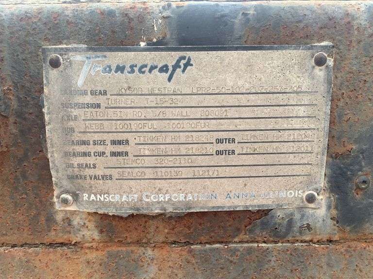 1989 Transcraft 45' flatbed semi-trailer, vin 1TTF45203K1033066 ...