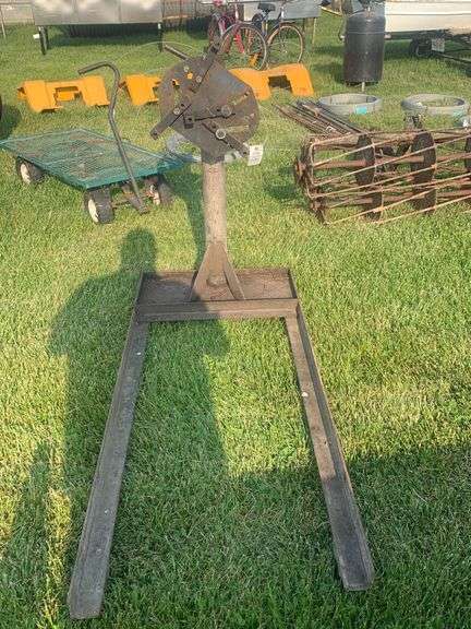 Universal engine stand used for 5.9 Cummins - Schmid Auction