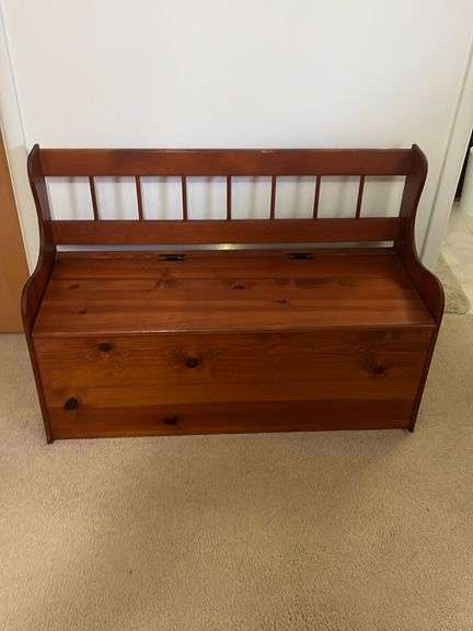 Deacon wooden bench with storage - Schmid Auction