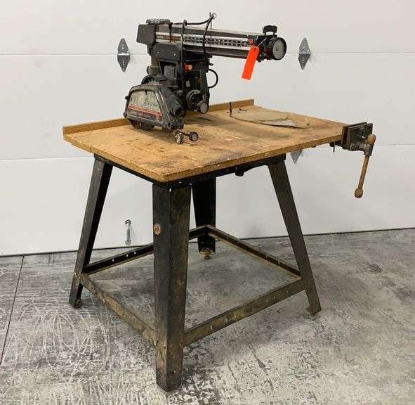 Craftsman 12" radial arm saw on stand - Schneider Auctioneers LLC