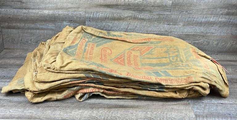 18 vintage burlap Master Mix feed sacks - Schneider Auctioneers LLC