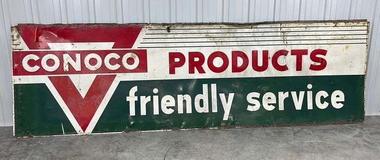 Conoco metal sign - Schneider Auctioneers LLC