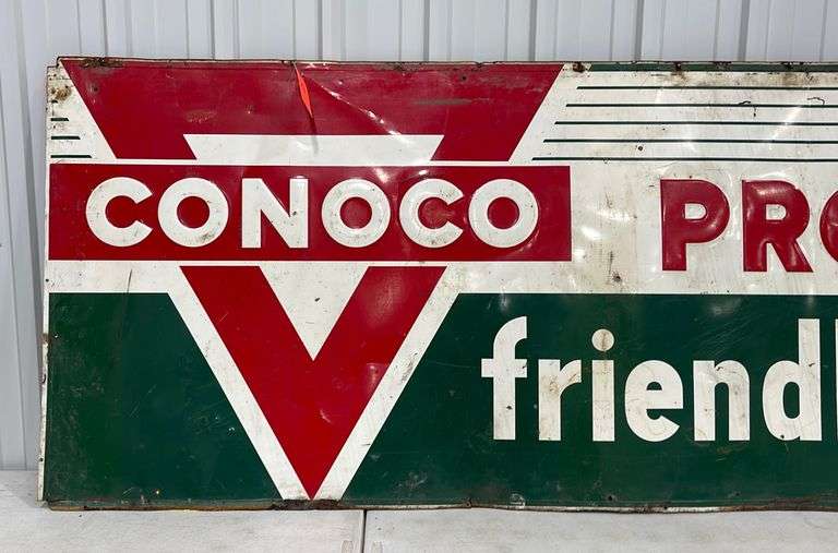 Conoco metal sign - Schneider Auctioneers LLC