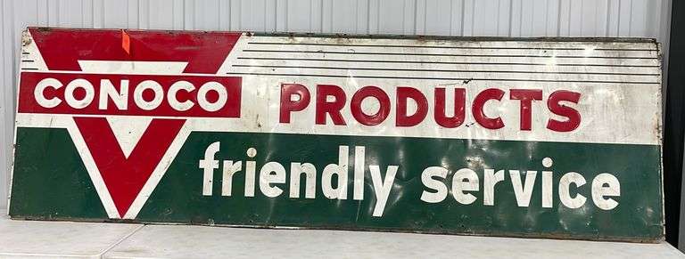 Conoco metal sign - Schneider Auctioneers LLC