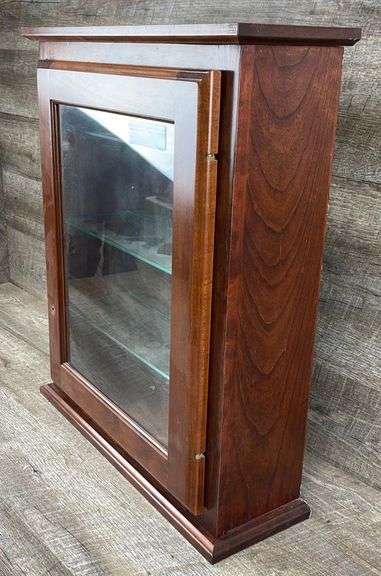 Small wooden display cabinet - Schneider Auctioneers LLC
