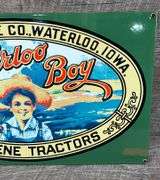 Waterloo Boy reproduction porcelain sign - Schneider Auctioneers LLC