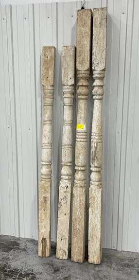 4 antique wooden porch posts - Schneider Auctioneers LLC