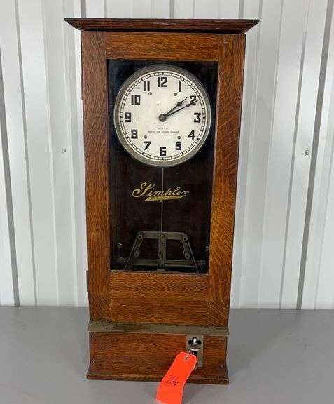 Antique Simplex time punch clock - Schneider Auctioneers LLC