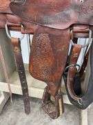 Hereford Tex Tan roping saddle - Schneider Auctioneers LLC