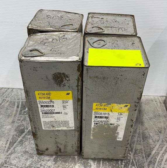 4- 50 lb. cans of 8018-cm welding rods - Schneider Auctioneers LLC