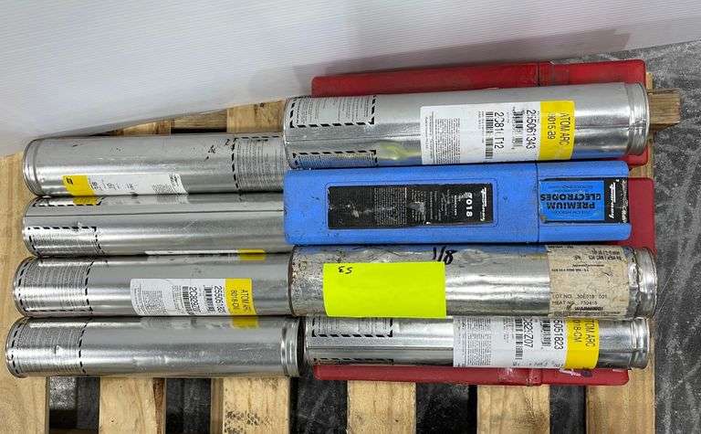 12- 10 lb. cans of 1/8" welding rods - Schneider Auctioneers LLC