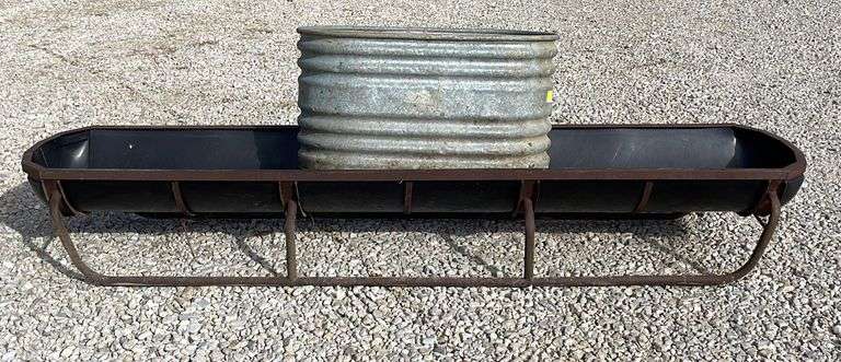 Poly/steel feeder & galv. water trough - Schneider Auctioneers LLC