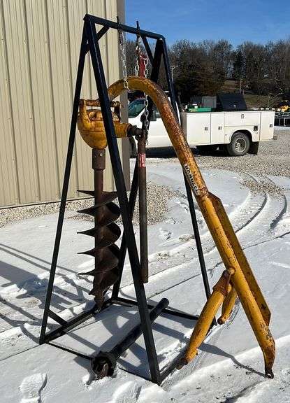 Danuser F-8 3 pt post hole digger w/stand - Schneider Auctioneers LLC