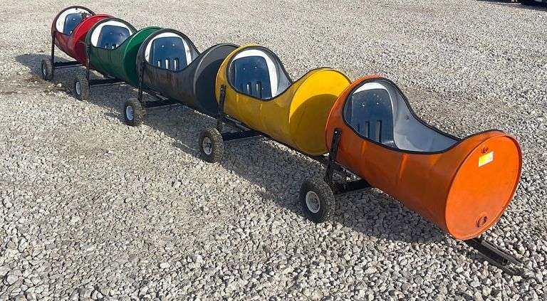 5-homemade kiddie barrel cars - Schneider Auctioneers LLC