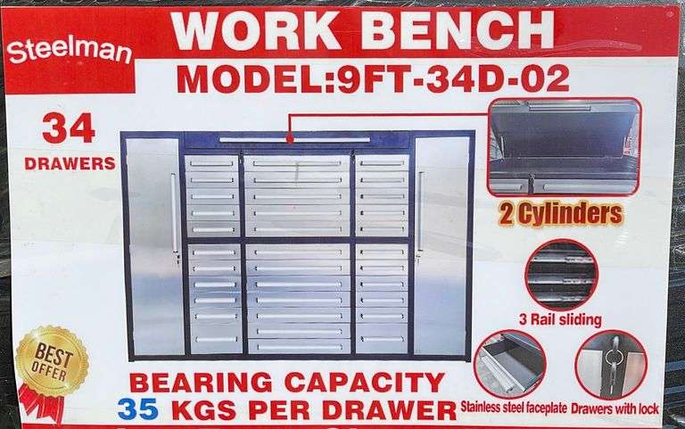 Unused Uppro 9' tool cabinet - Schneider Auctioneers LLC