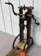 Antique hand crank boring machine - Schneider Auctioneers LLC