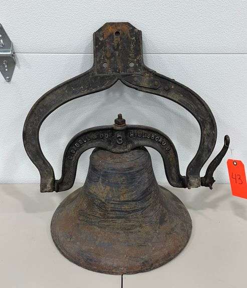 Antique C.S. Bell #3 iron bell w/ yoke - Schneider Auctioneers LLC