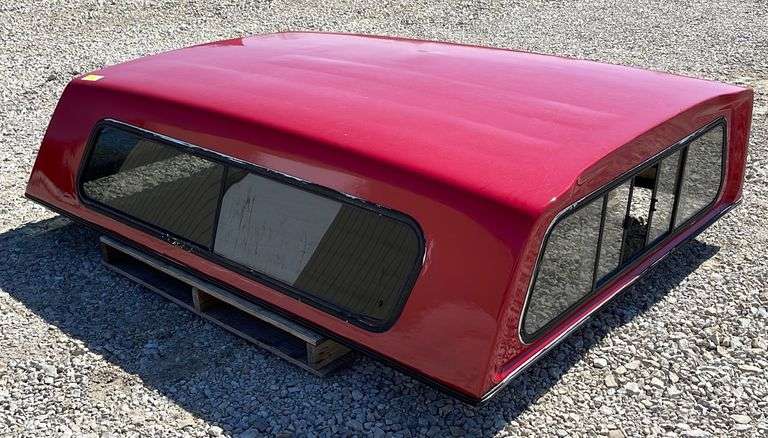 8' fiberglass camper shell for mid-90s Ford - Schneider Auctioneers LLC