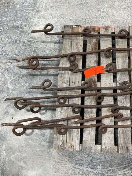 8 antique iron horse picket stakes - Schneider Auctioneers LLC