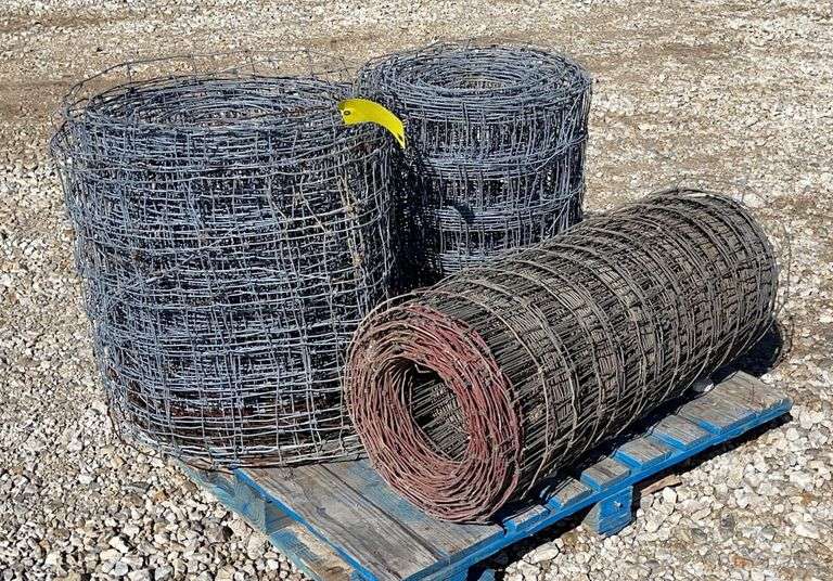 3 rolls of used woven wire fencing - Schneider Auctioneers LLC