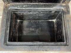 Antique iron lockbox w/ key - Schneider Auctioneers LLC