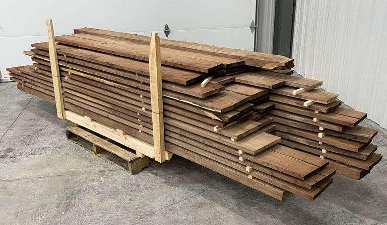 Group of rough sawn walnut lumber - Schneider Auctioneers LLC