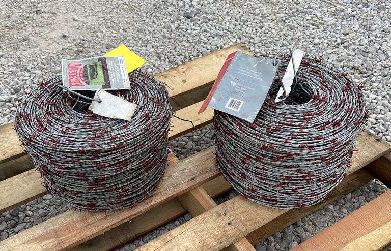 2 unused rolls of Red Brand barbed wire - Schneider Auctioneers LLC