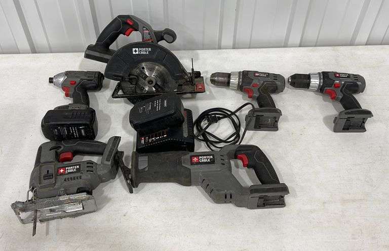 Group of Porter Cable 18V cordless tools - Schneider Auctioneers LLC