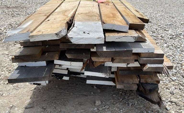 Group of rough cut oak lumber - Schneider Auctioneers LLC