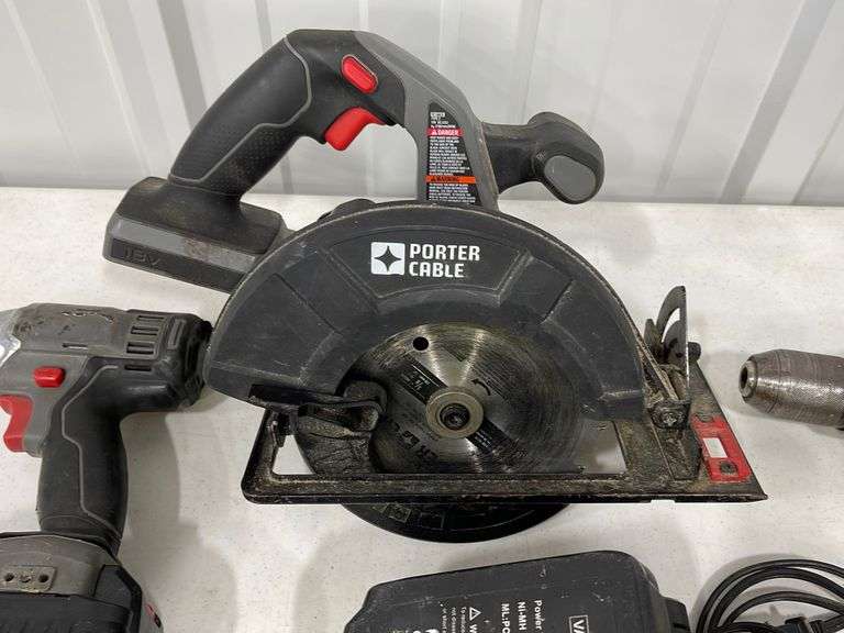 Group of Porter Cable 18V cordless tools - Schneider Auctioneers LLC