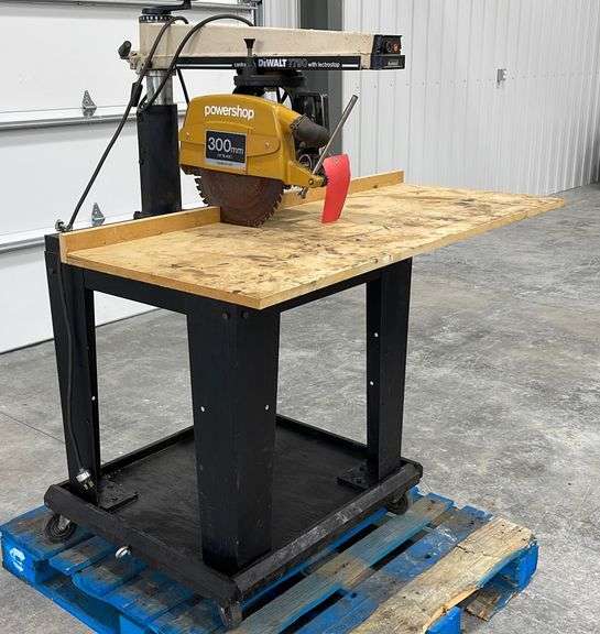 Dewalt 7790 12" radial arm saw on stand - Schneider Auctioneers LLC