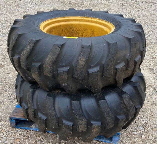 Pair Of 17 5L 24 Tires On 8 lug Rims Schneider Auctioneers LLC Pair Of 17 5L 24 Tires On 8 lug Rims Schneider Auctioneers LLC