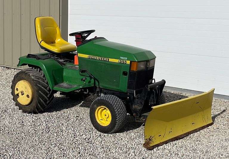 John Deere 455 diesel riding mower - Schneider Auctioneers LLC