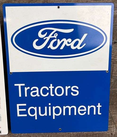 Pair of reproduction Ford tractor signs - Schneider Auctioneers LLC