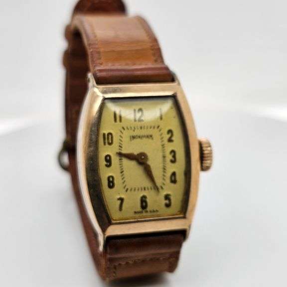 INGRAHAM Model L wristwatch- leather band - BidSells