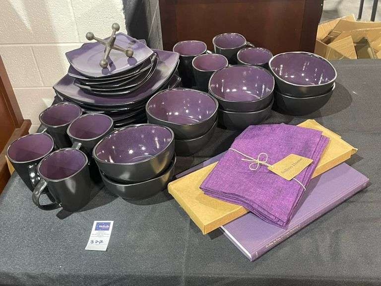 Purple Tone Ceramic Serving Sets and decor - BidSells