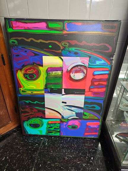 JD Shultz Abstract Diptych Style Art on Canvas - BidSells