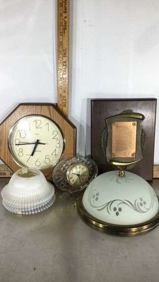 Westclox Clock, Lamp Shades, Ceiling Shade - Sherwood Auctions