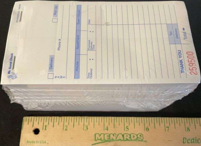 3 Part Delivery Ticket With Lined Copies - Sherwood Auctions