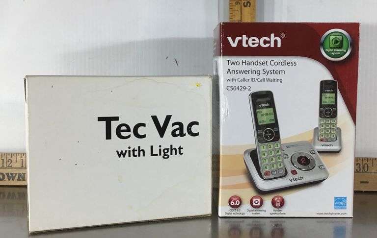 Tec Vac with Light and Vetch Two Handset Phone - Sherwood Auctions