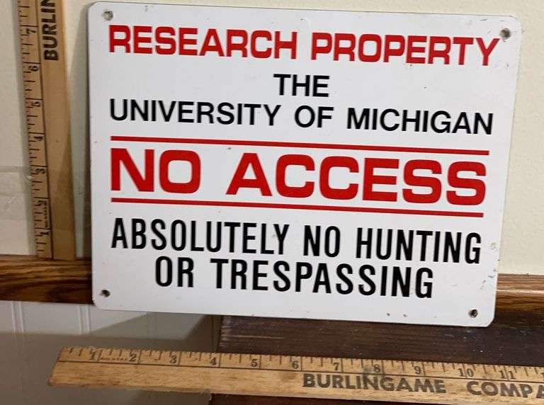 UofM Research Property sign - Sherwood Auctions