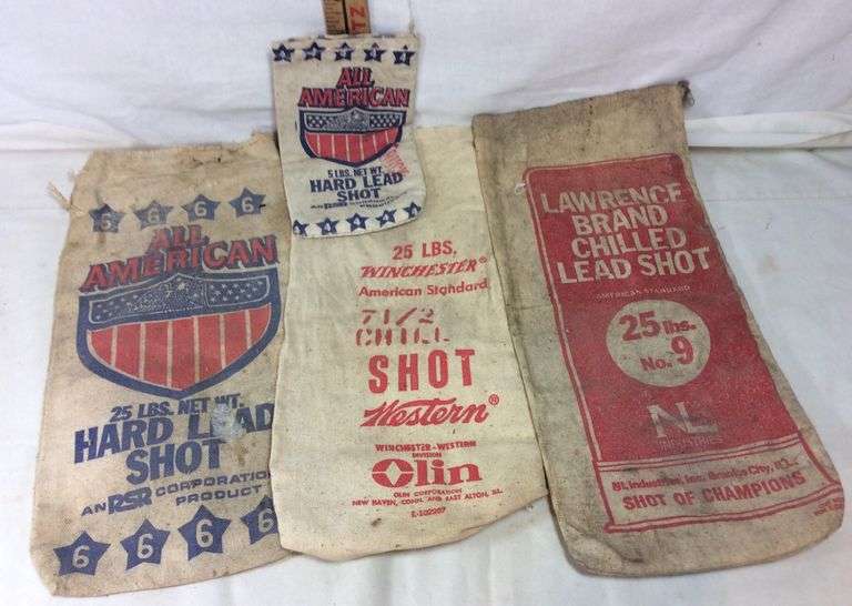 25 Pound and 5 Pound Empty Hard Lead Shot Bags All American, Lawrence ...